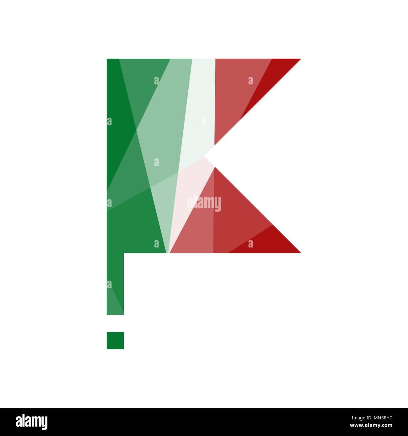 Low poly triangular Italy flag polygonal color effect. Vector isolated ...