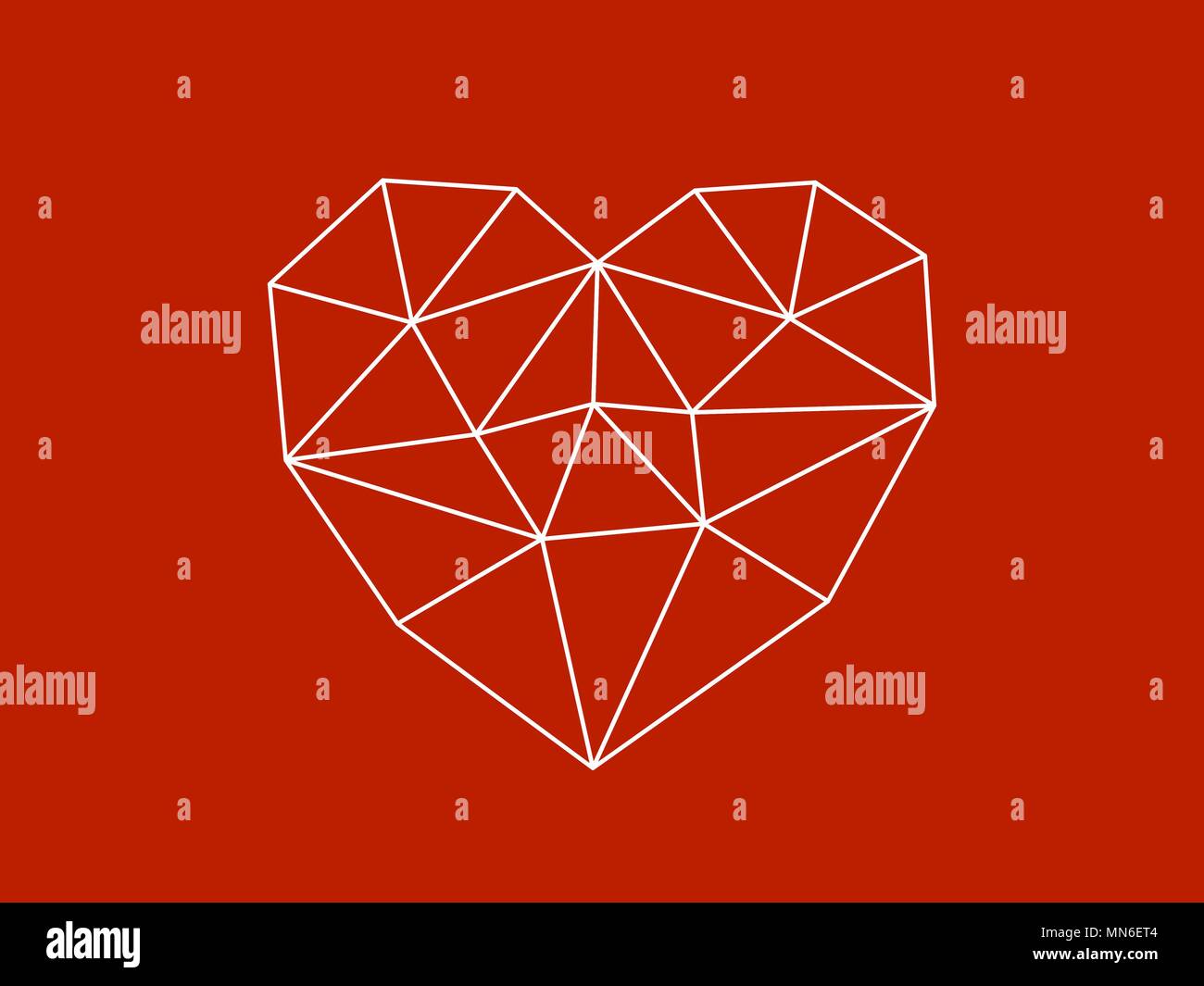 Linear heart as spider web on red background Stock Vector Image & Art ...