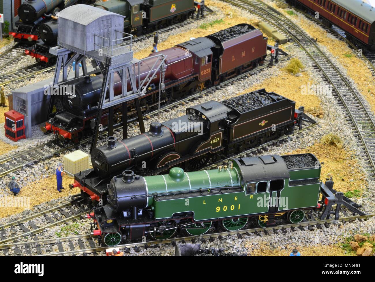 A model railway shunting yard set on a desert landscape Stock Photo - Alamy