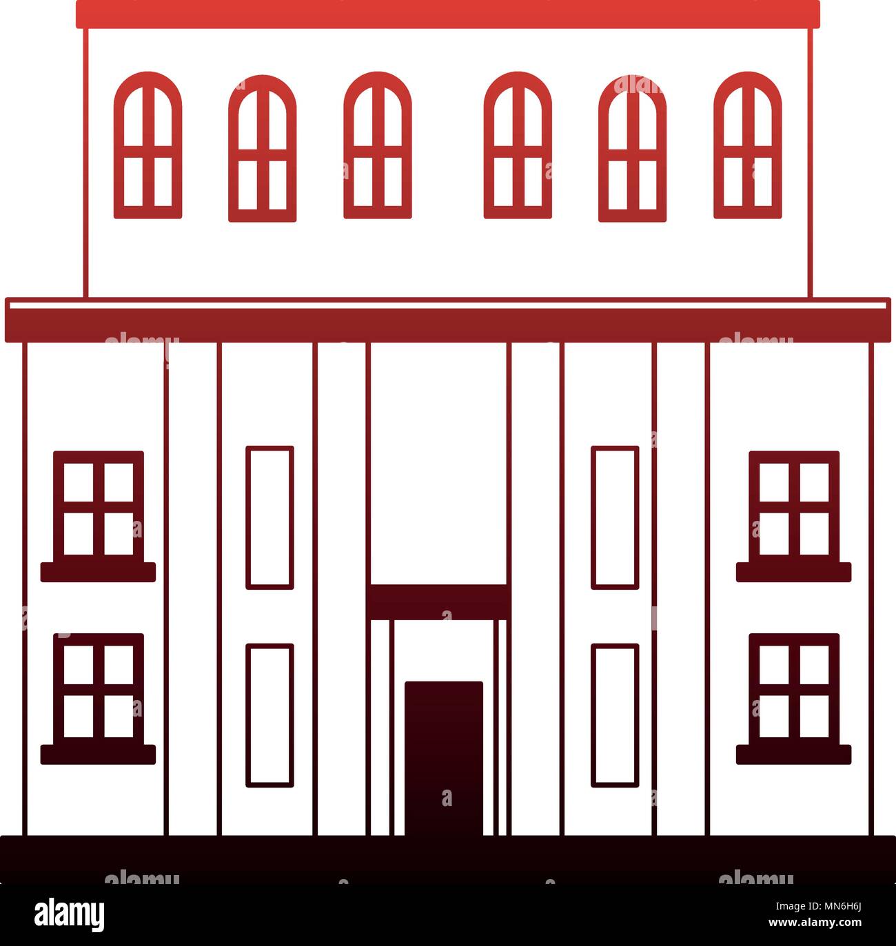 Urban building isolated on red lines Stock Vector Image & Art - Alamy