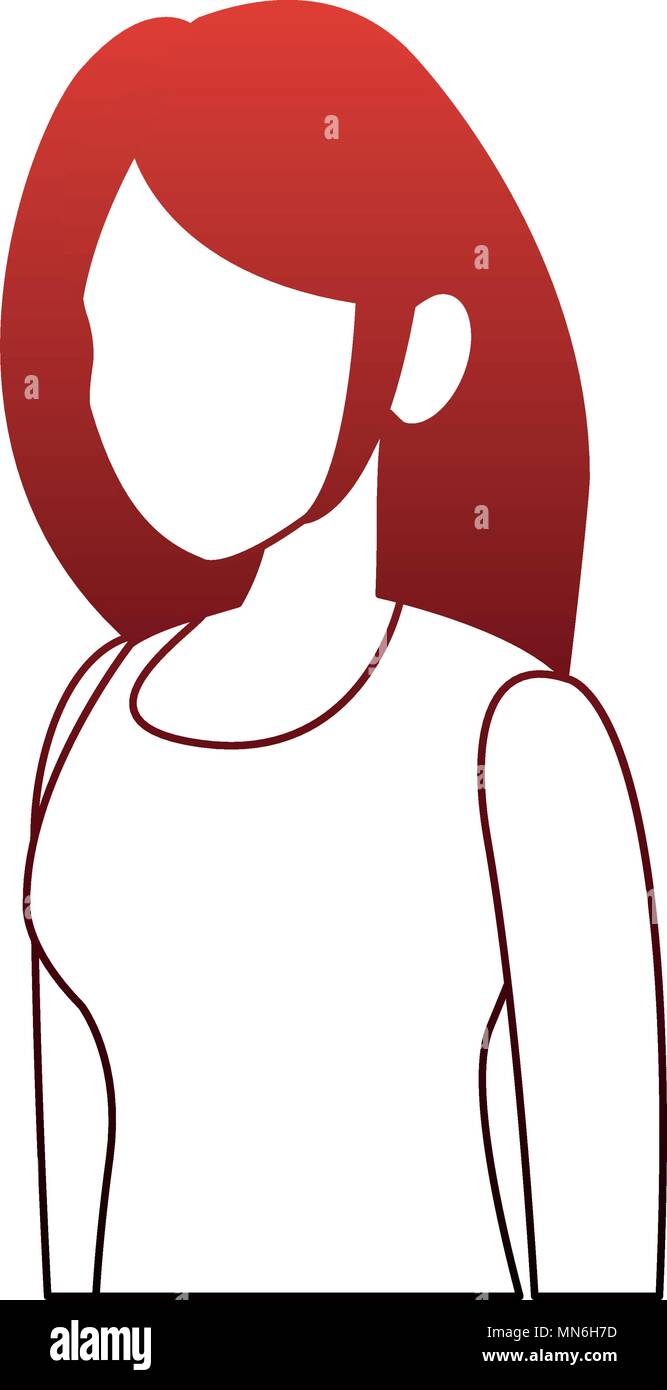 Young woman faceless on red lines Stock Vector Image & Art - Alamy