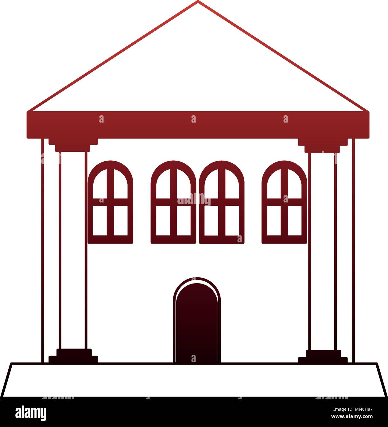 Antique bank building on red lines Stock Vector Image & Art - Alamy