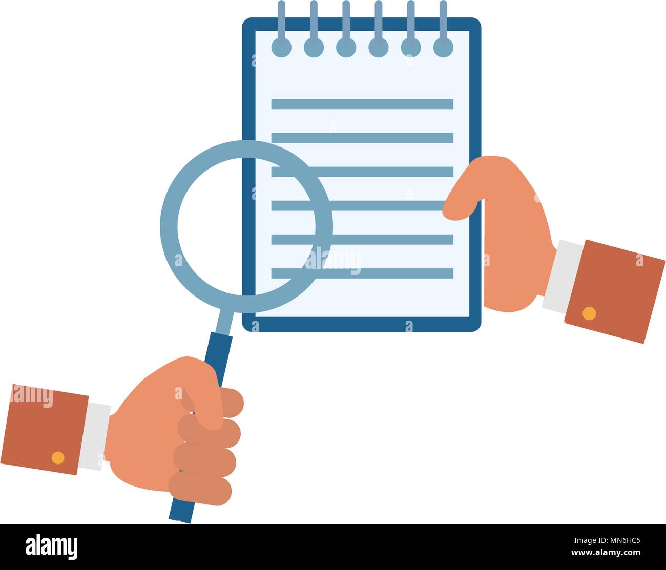 Magnifying glass on clipboard Stock Vector Image & Art - Alamy