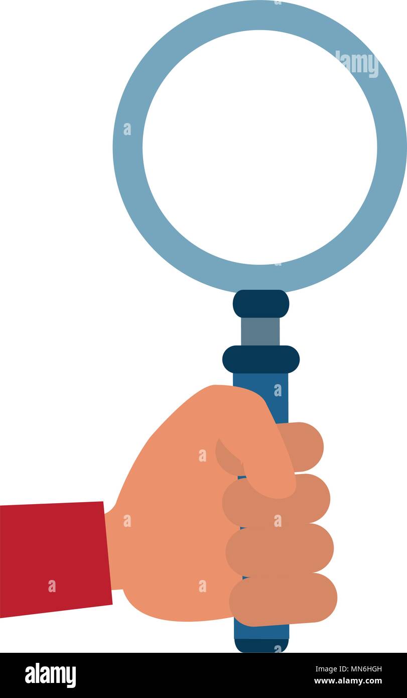 Hand with magnifying glass Stock Vector Image & Art - Alamy