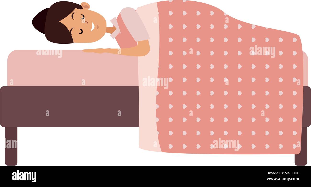 Woman Sleeping In Bed Stock Vector Image And Art Alamy