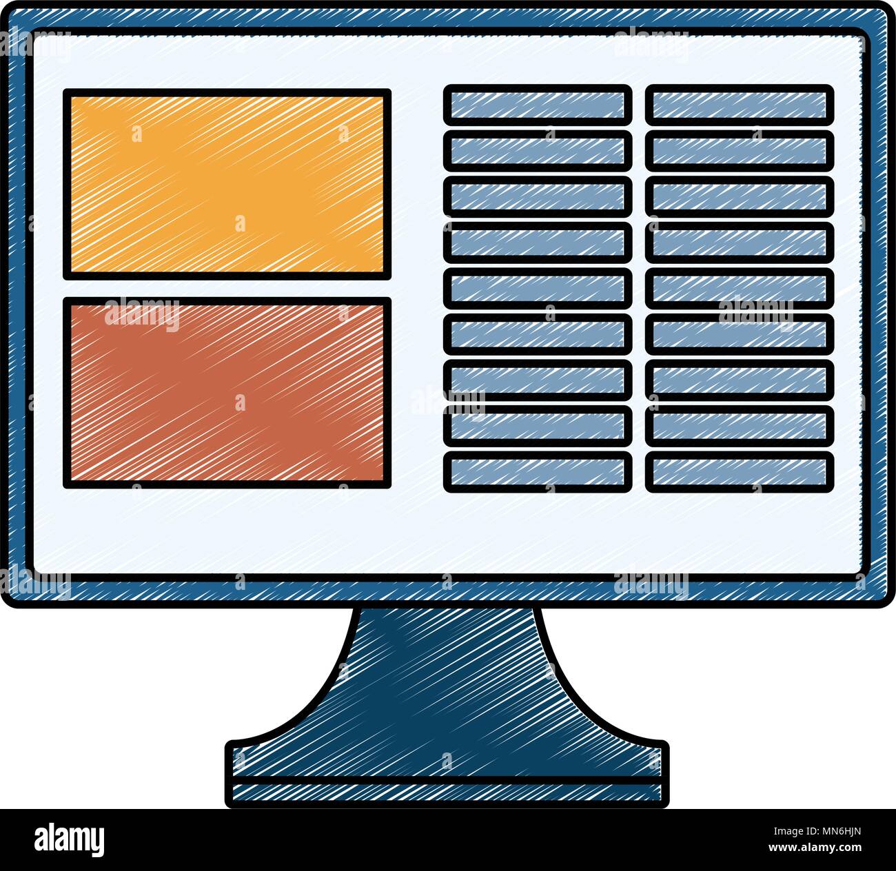 Computer screen isolated scribble Stock Vector Image & Art - Alamy