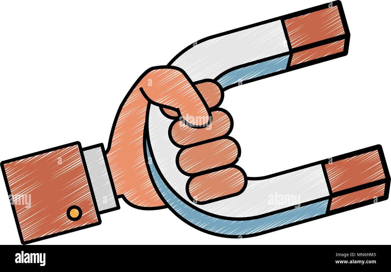 Hand with magnet scribble Stock Vector Image & Art - Alamy