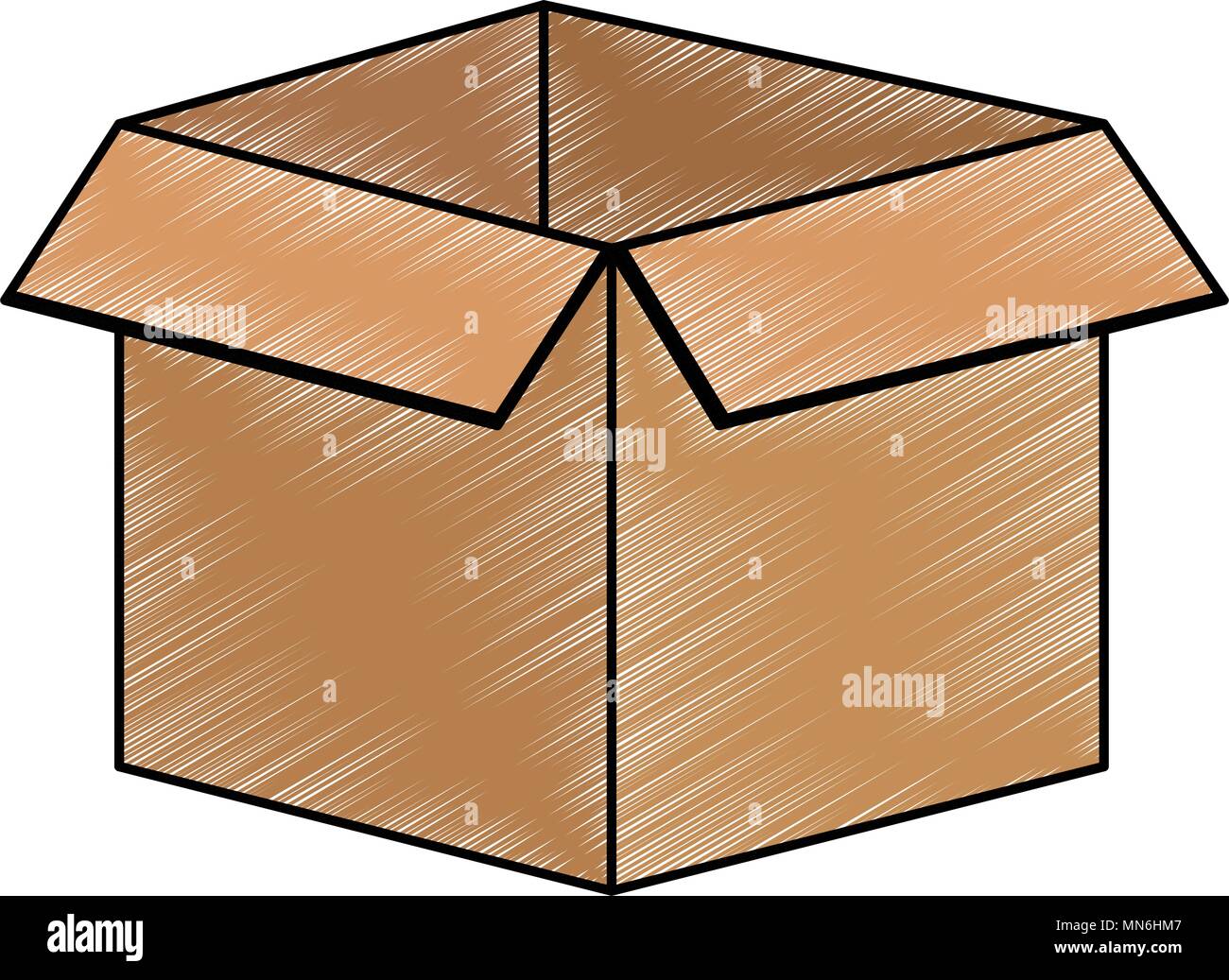 Cardboard box open scribble Stock Vector Image & Art - Alamy