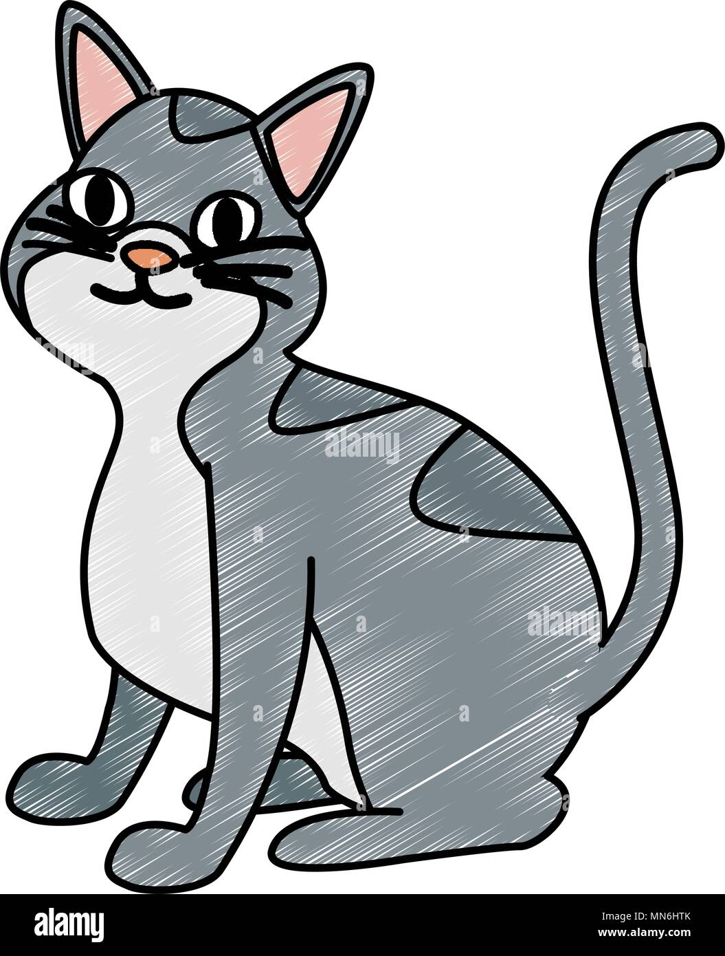 Cute cat cartoon scribble Stock Vector Image & Art - Alamy