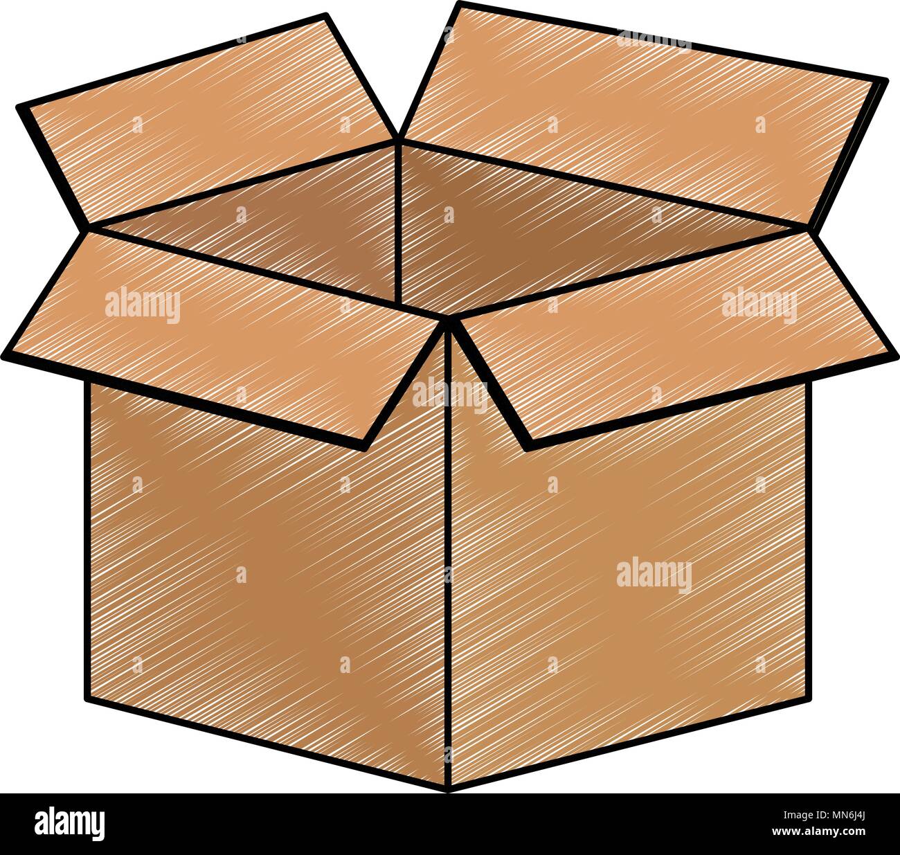 Cardboard box open scribble Stock Vector Image & Art - Alamy