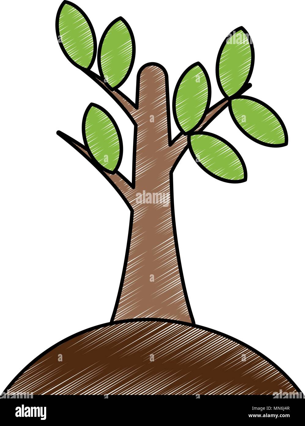 Tree planted isolated scribble Stock Vector Image & Art - Alamy
