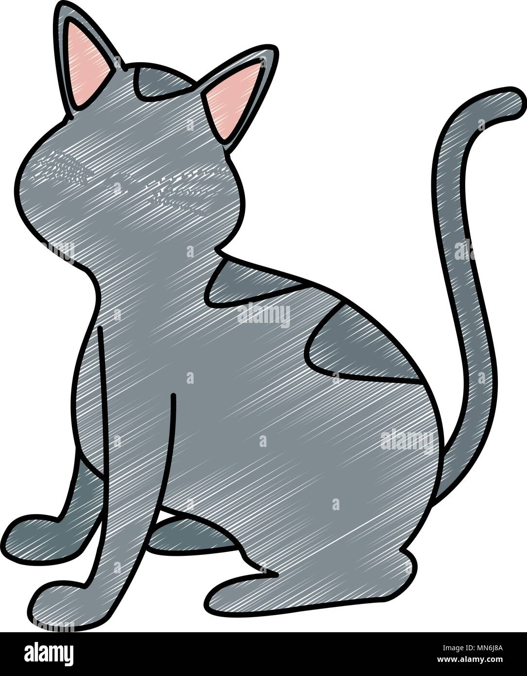 Cute cat cartoon scribble Stock Vector Image & Art - Alamy
