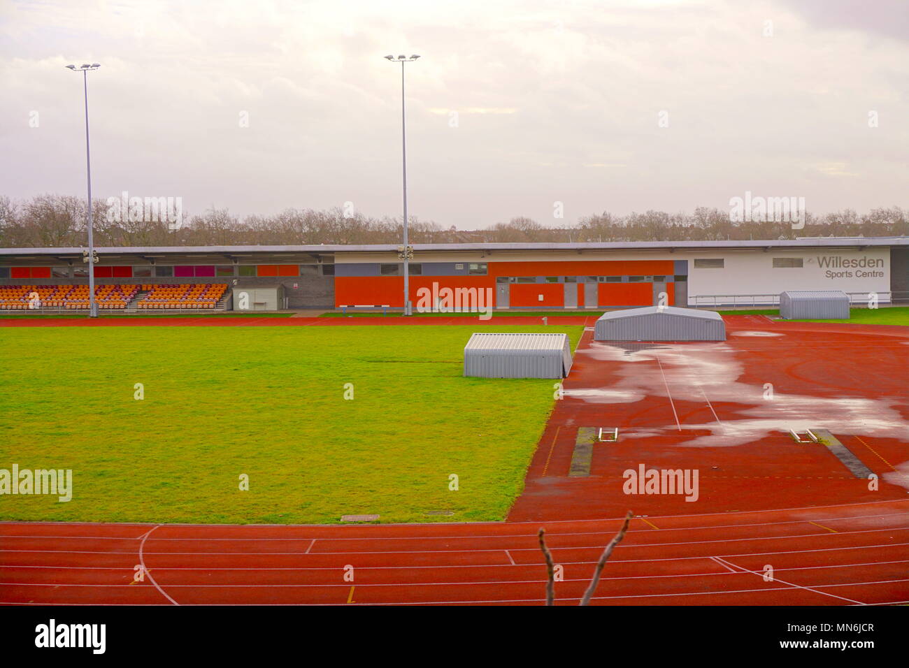 Running tracks at Willesden Sport Centre, Willesden, London, England ...