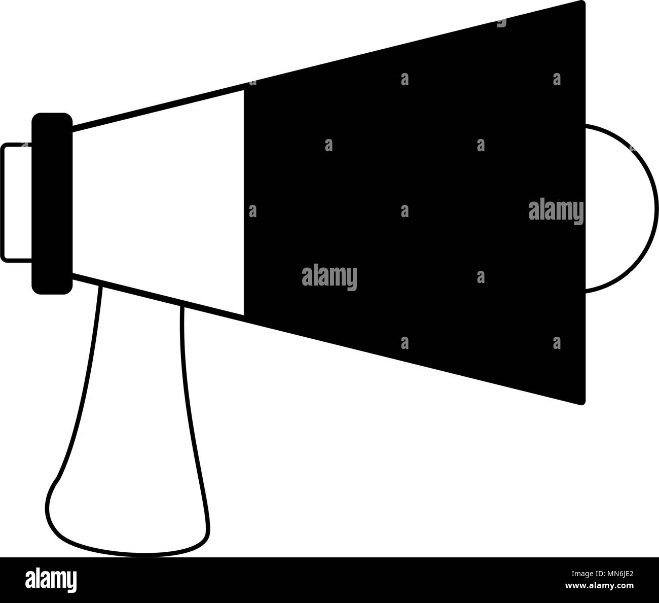 Bullhorn advertising symbol in black and white colors Stock Vector ...