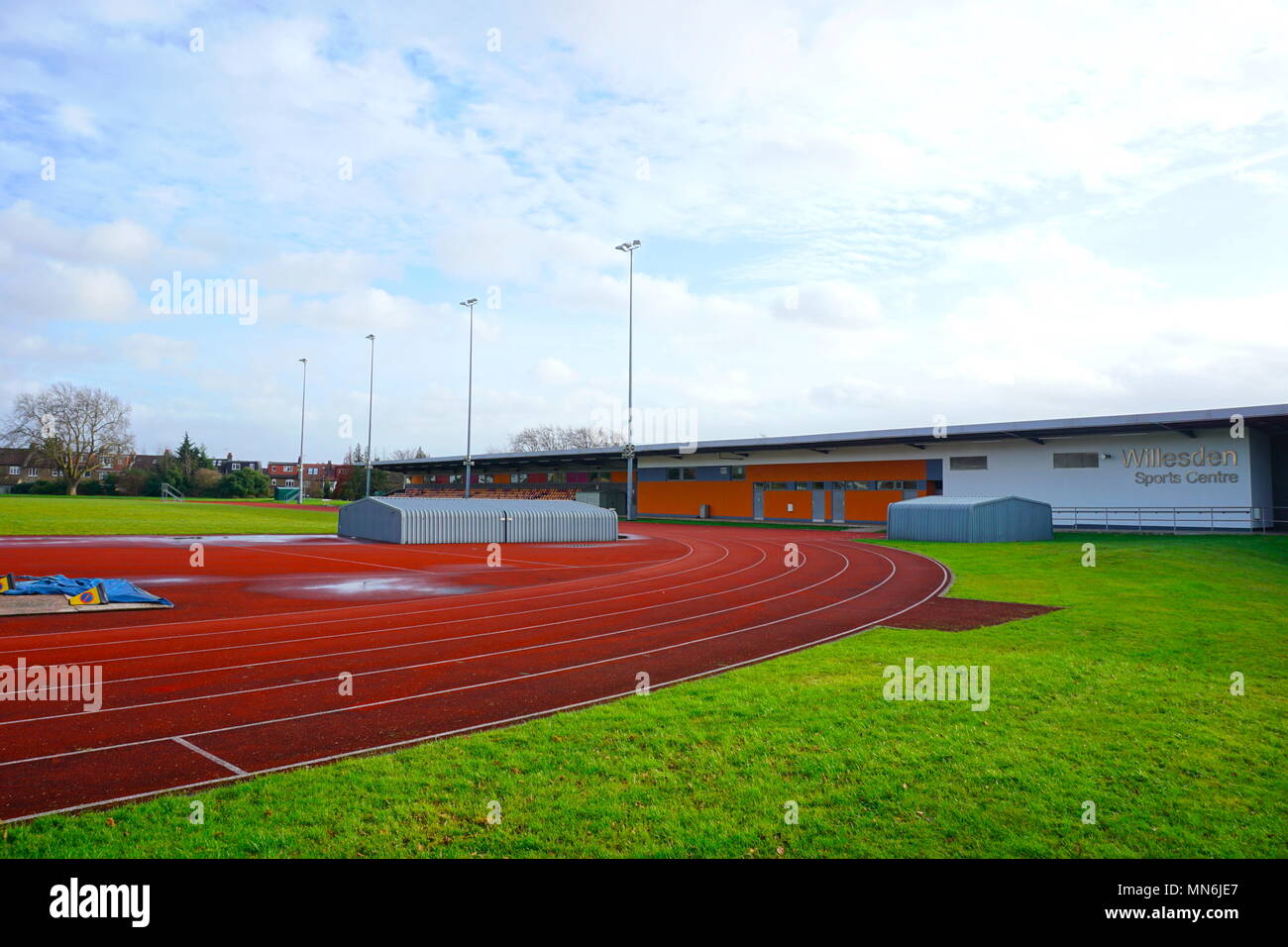 Running tracks at Willesden Sport Centre, Willesden, London, England ...
