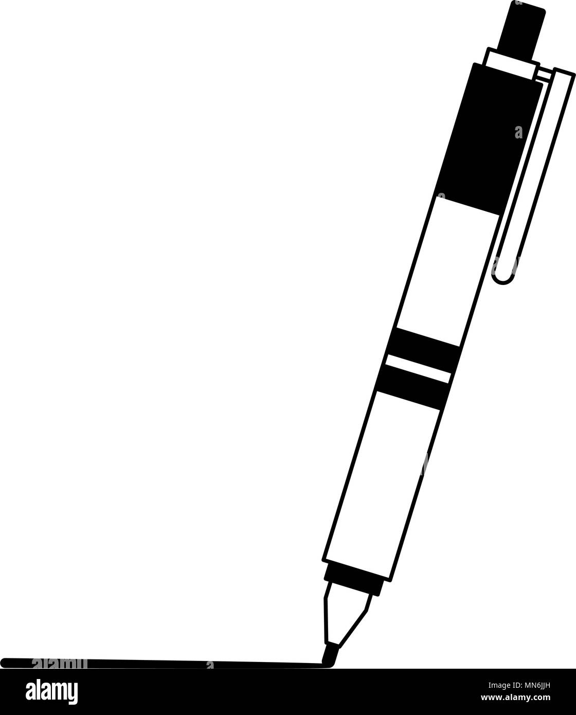 Office pen symbol in black and white colors Stock Vector Image & Art ...