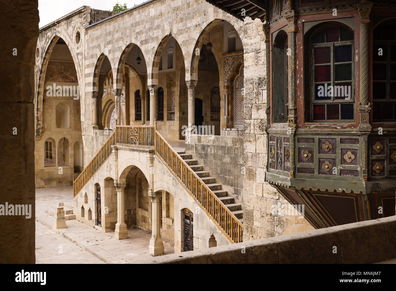 View on entrence of Emir Bachir Chahabi Palace Beit ed-Dine in mount ...