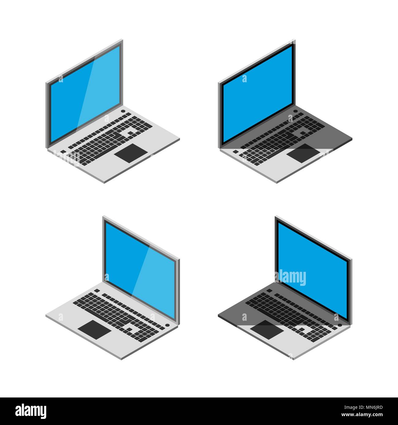 Isometric vector notebook laptop illustration. Set Stock Vector Image ...