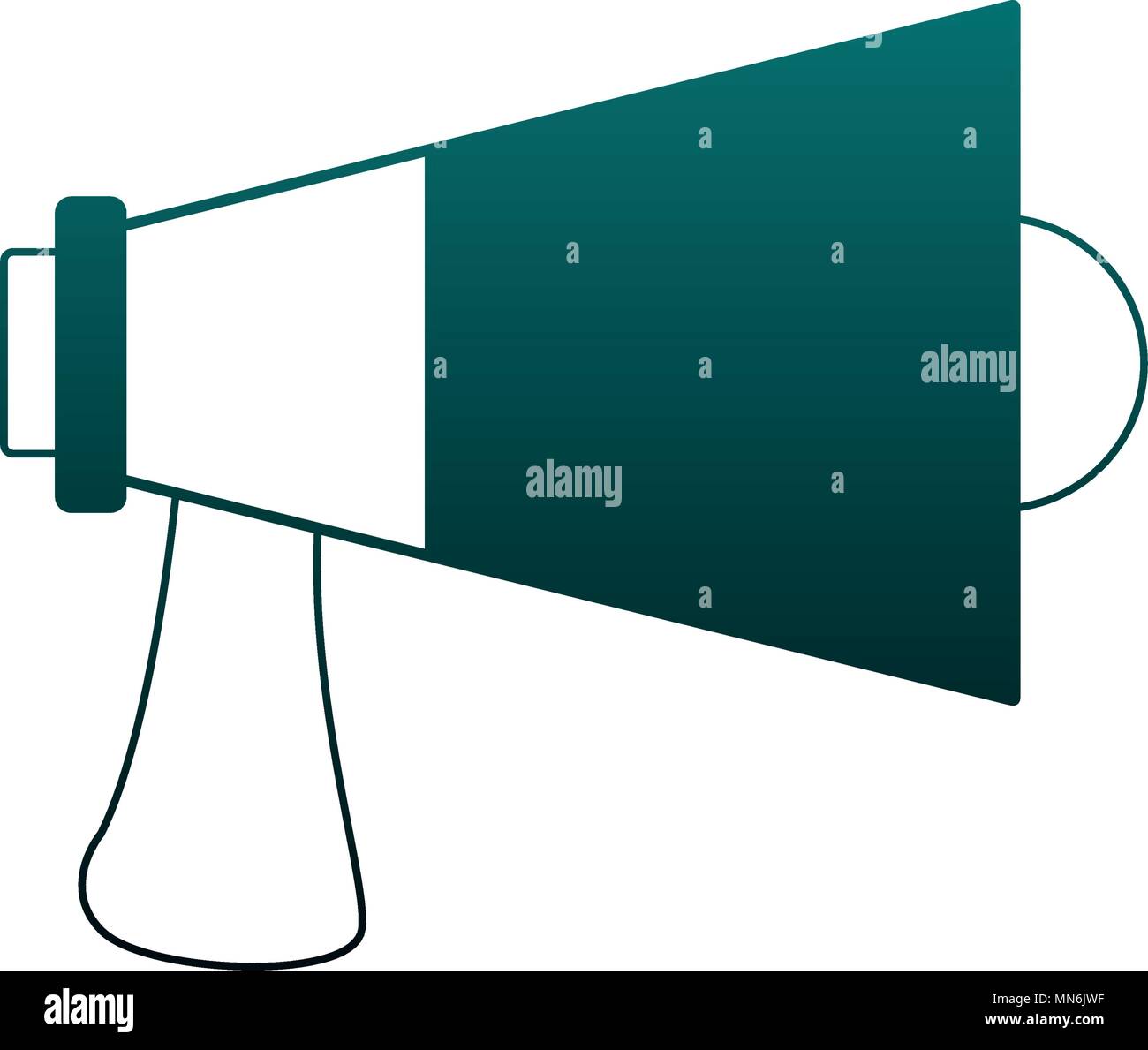 Bullhorn advertising symbol in blue lines Stock Vector Image & Art - Alamy