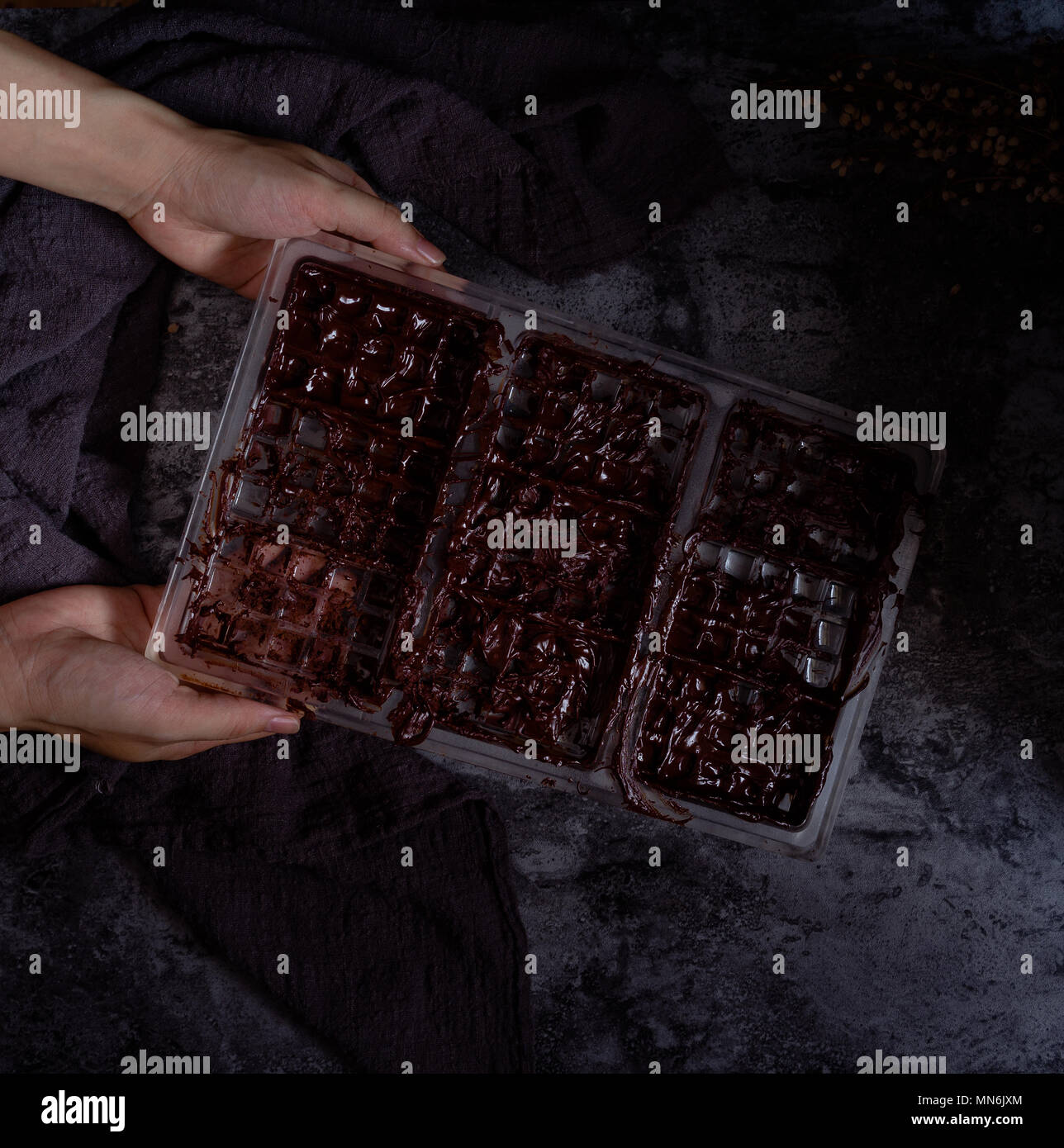 Dirty Chocolate Mold. Chocolate Mould Stock Photo - Alamy