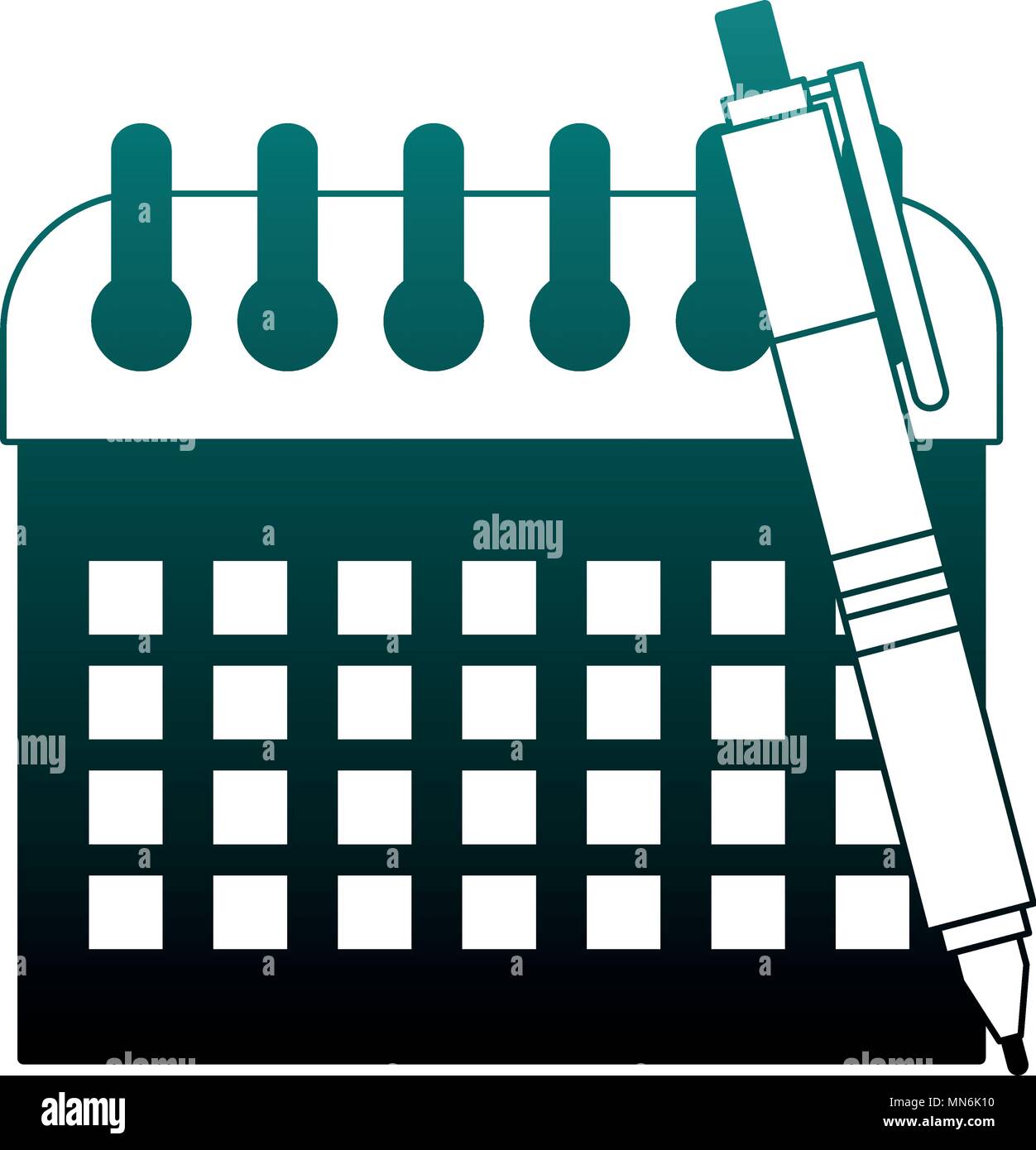 Calendar schedule symbol in blue lines Stock Vector Image & Art - Alamy