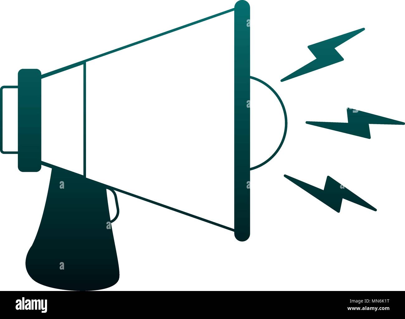 Bullhorn advertising symbol in blue lines Stock Vector Image & Art - Alamy