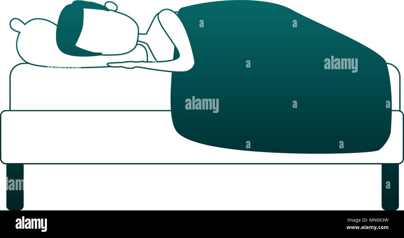 Interior hotel room man sleeping Stock Vector Images - Alamy