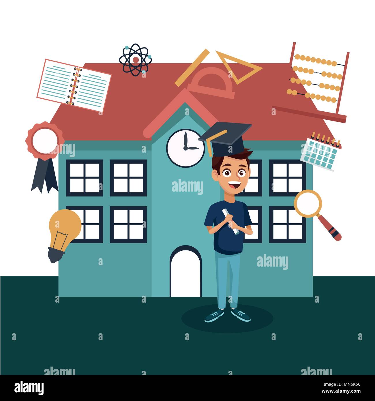 High school education cartoon Stock Vector Image & Art - Alamy