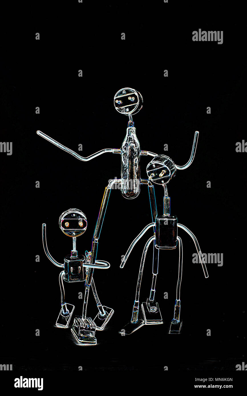 Glowing alien family Stock Photo - Alamy