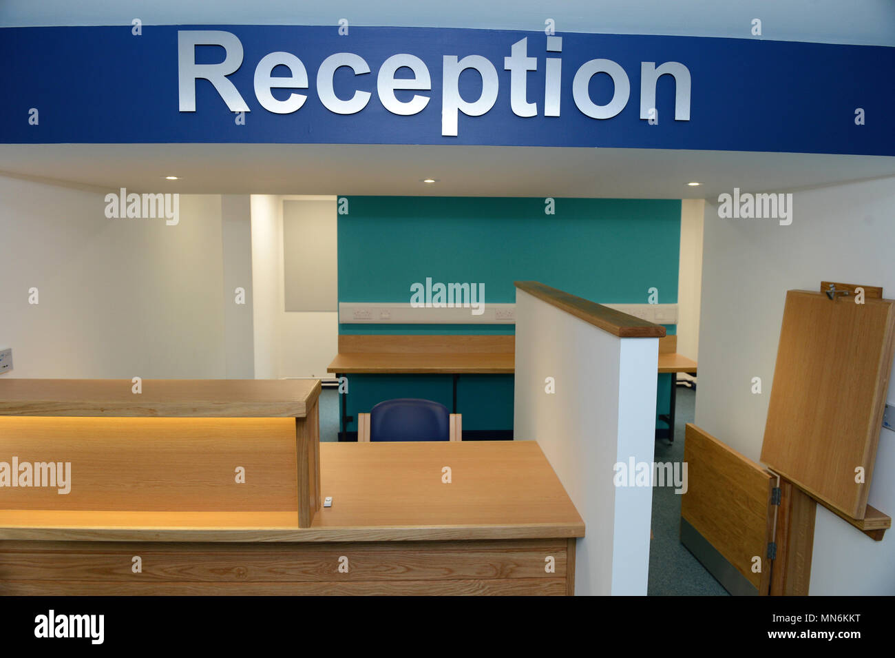 Inside a deserted NHS waiting room and doctors surgery Stock Photo - Alamy