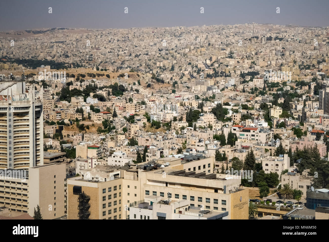 Aerial view of the hills of the old Amman neighborhoods Stock Photo - Alamy