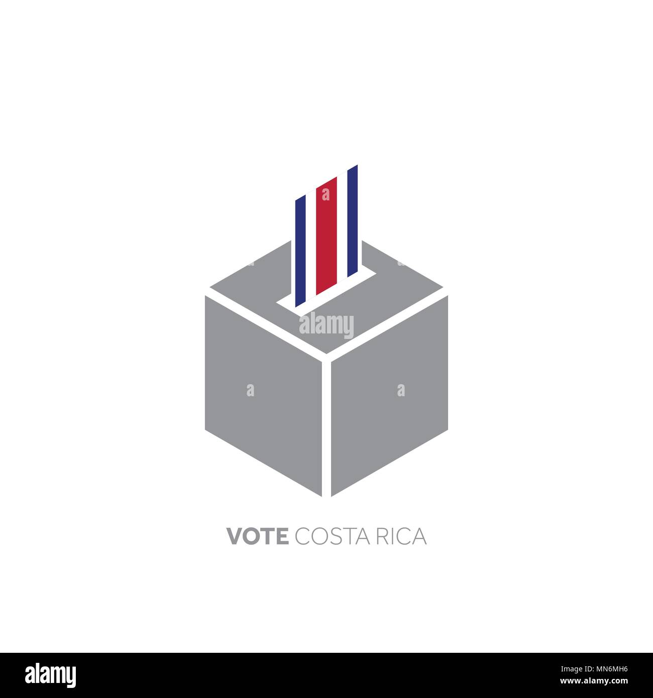Costa Rica voting concept. National flag and ballot box Stock Vector ...