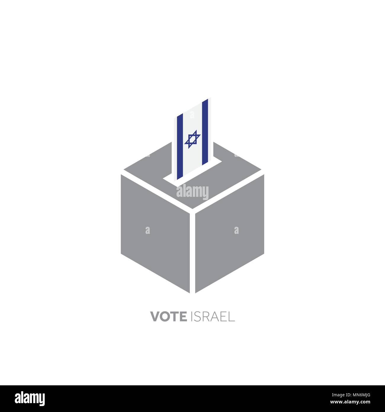 Israel voting concept. National flag and ballot box Stock Vector Image ...