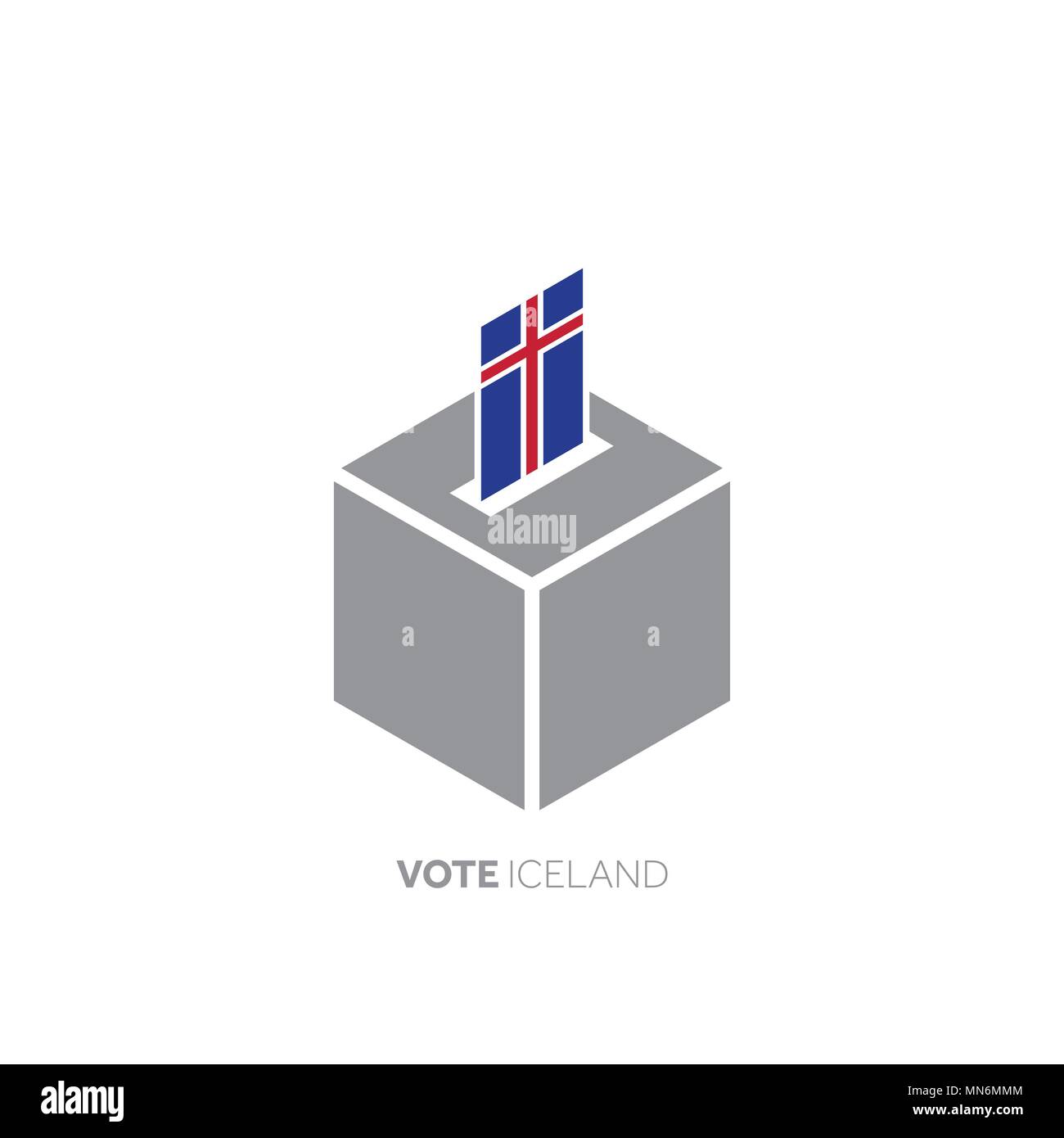 Iceland voting concept. National flag and ballot box Stock Vector Image ...