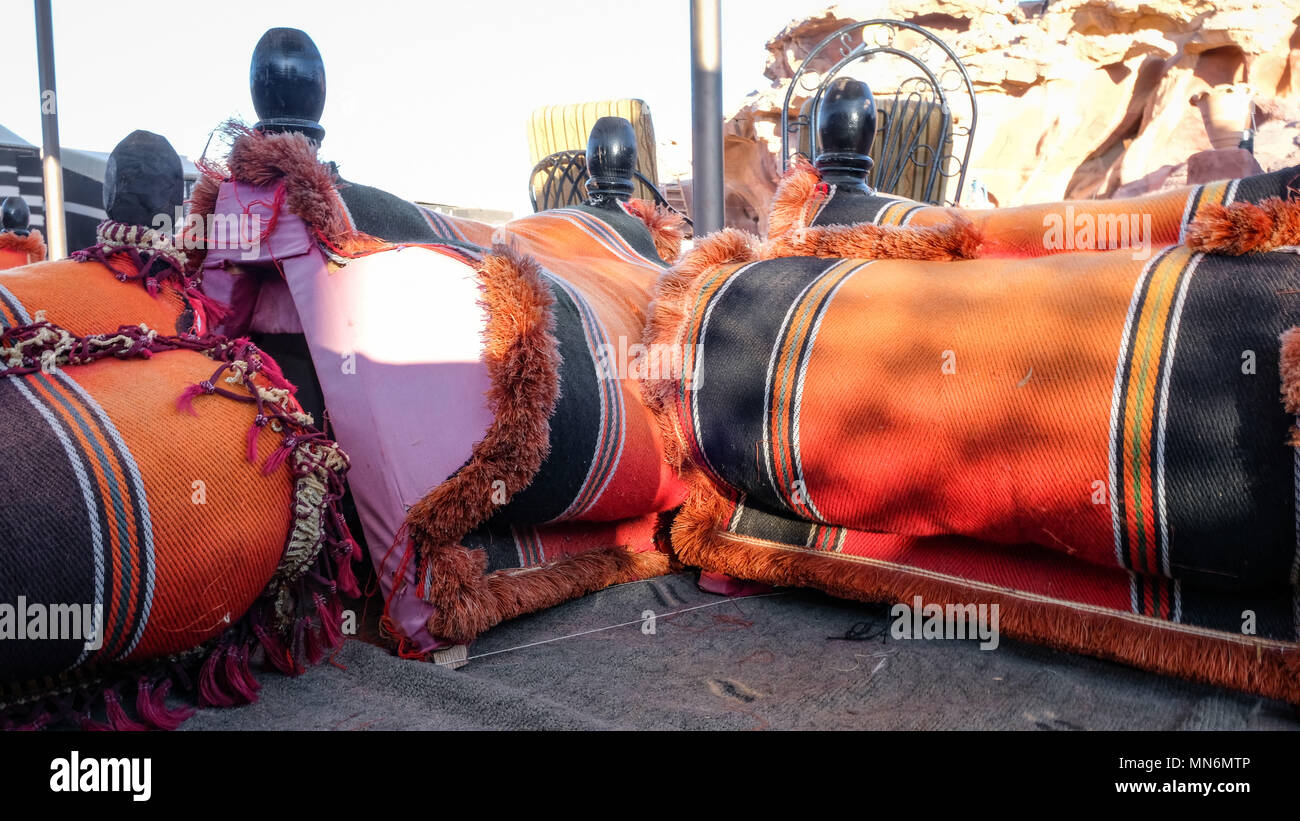 Traditional camel saddles made by bedouin Stock Photo - Alamy