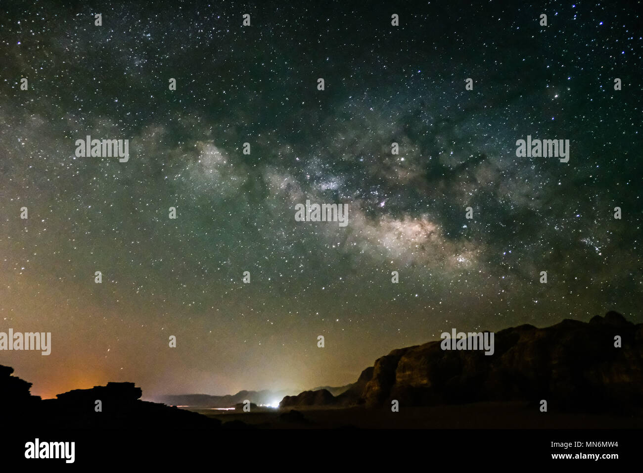 Milky way desert wadi rum in jordan hi-res stock photography and images ...