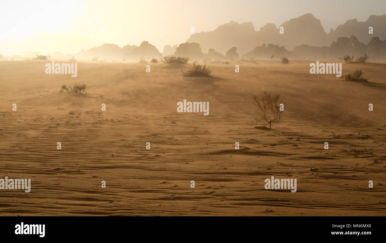 Sandstorm in the desert Stock Photo - Alamy