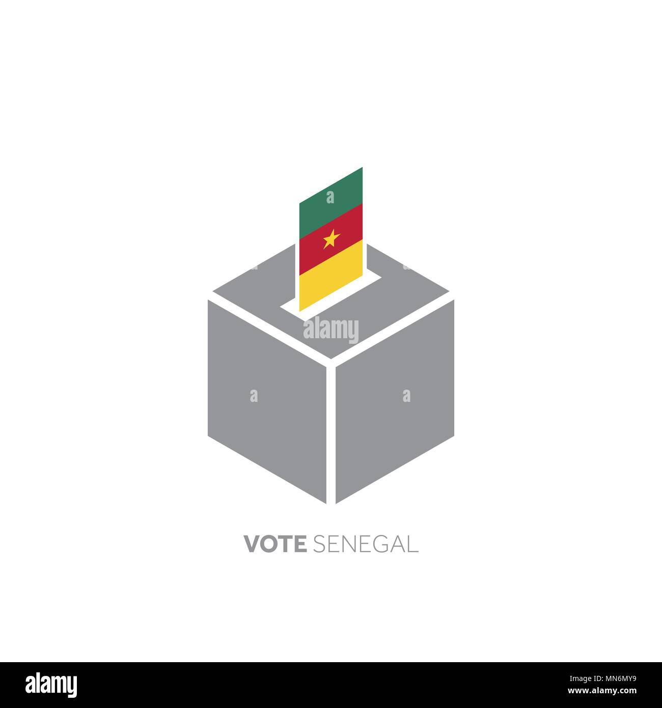 Senegal voting concept. National flag and ballot box Stock Vector Image ...