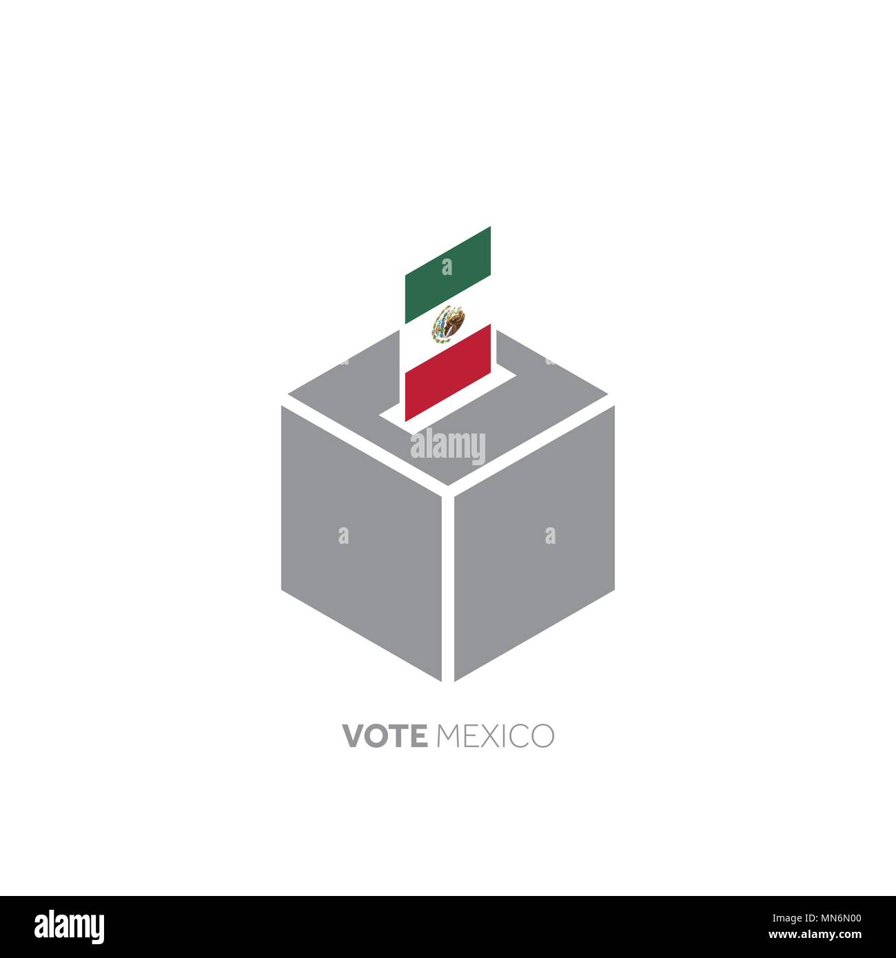 Mexico voting concept. National flag and ballot box Stock Vector Image ...