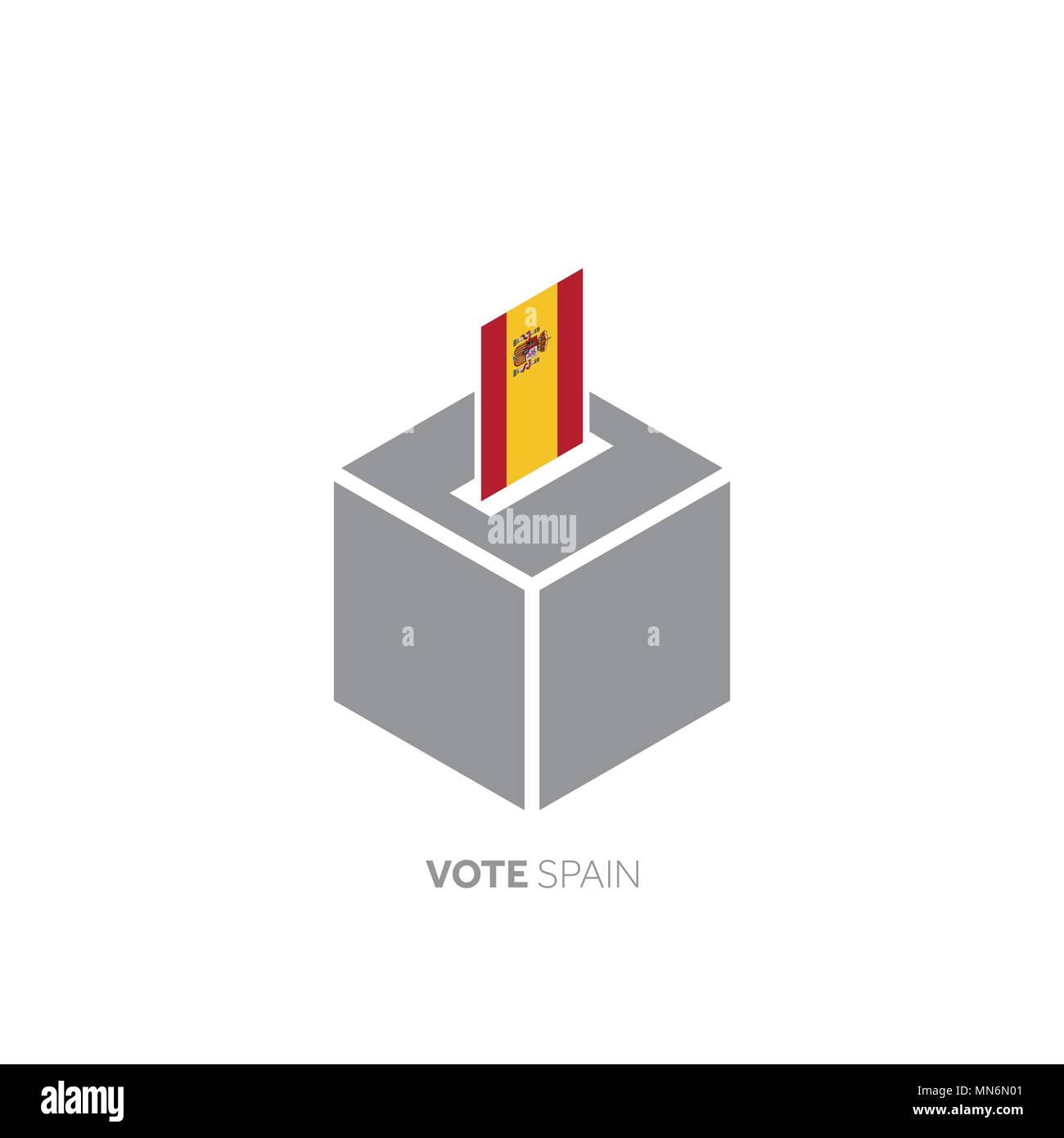 Spain voting concept. National flag and ballot box Stock Vector Image ...