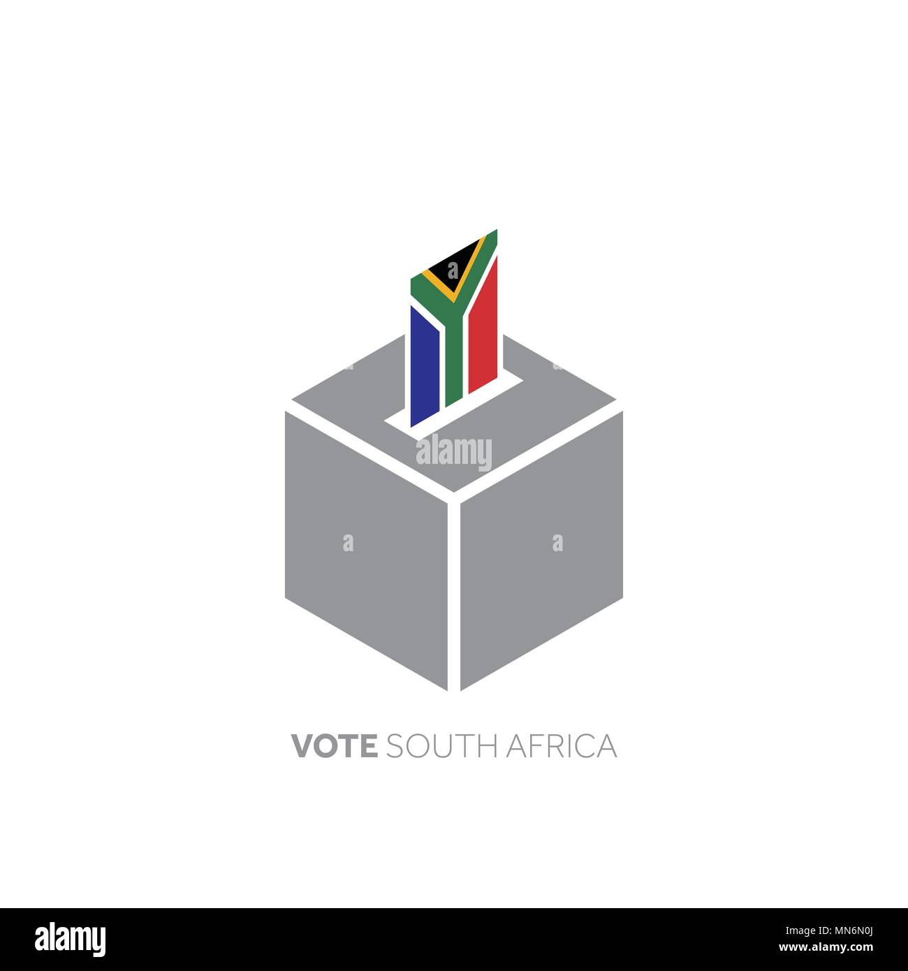 South Africa voting concept. National flag and ballot box Stock Vector ...