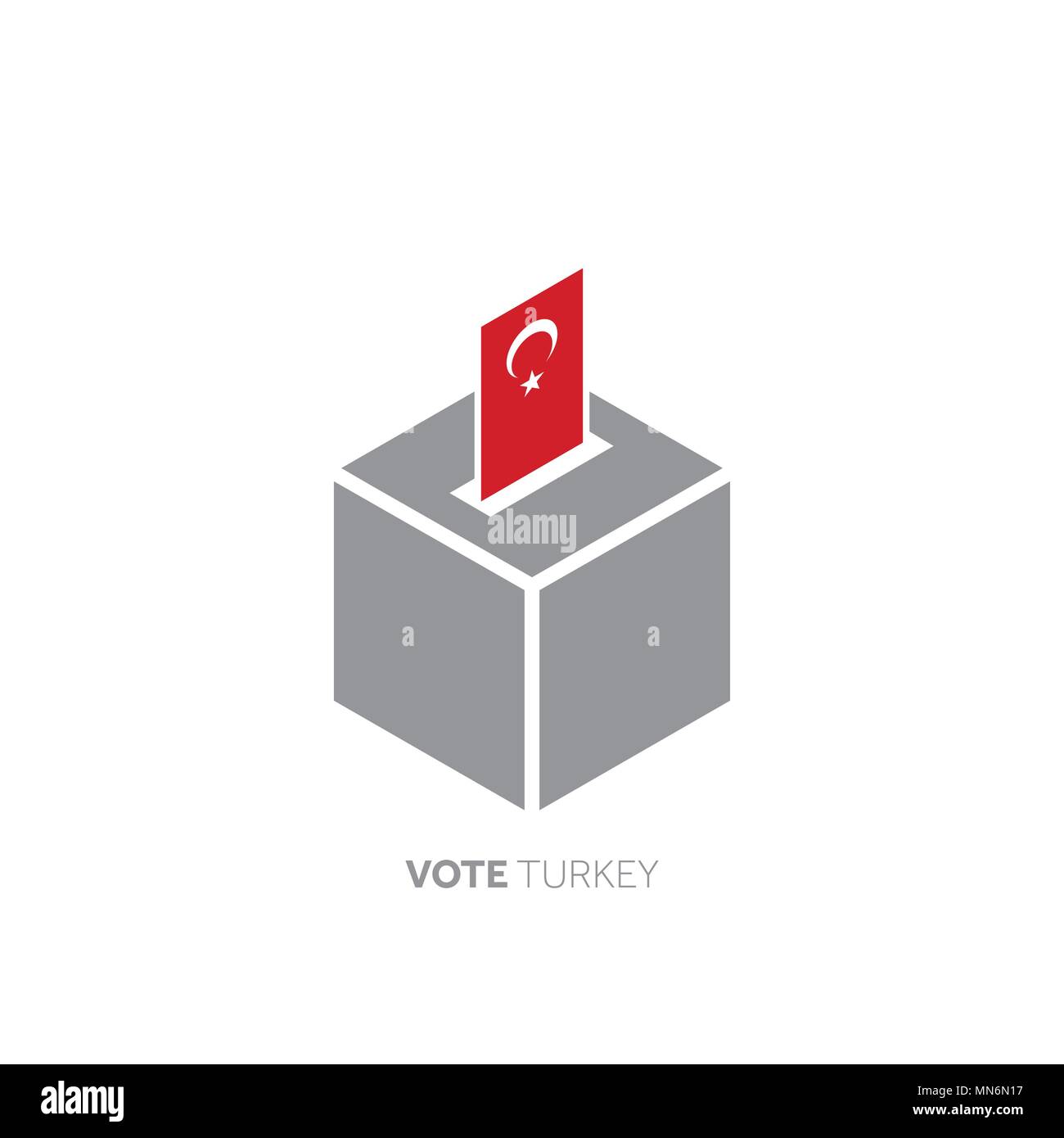 Turkey voting concept. National flag and ballot box Stock Vector Image ...
