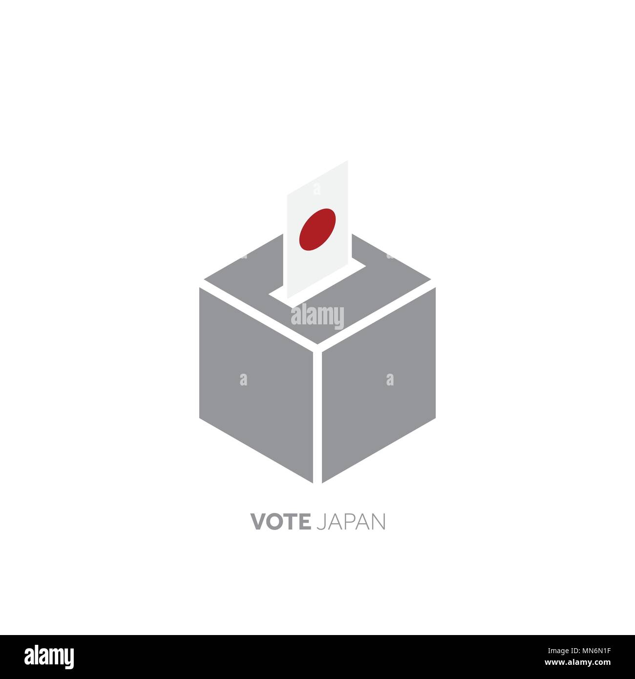 Japan voting concept. National flag and ballot box Stock Vector Image ...