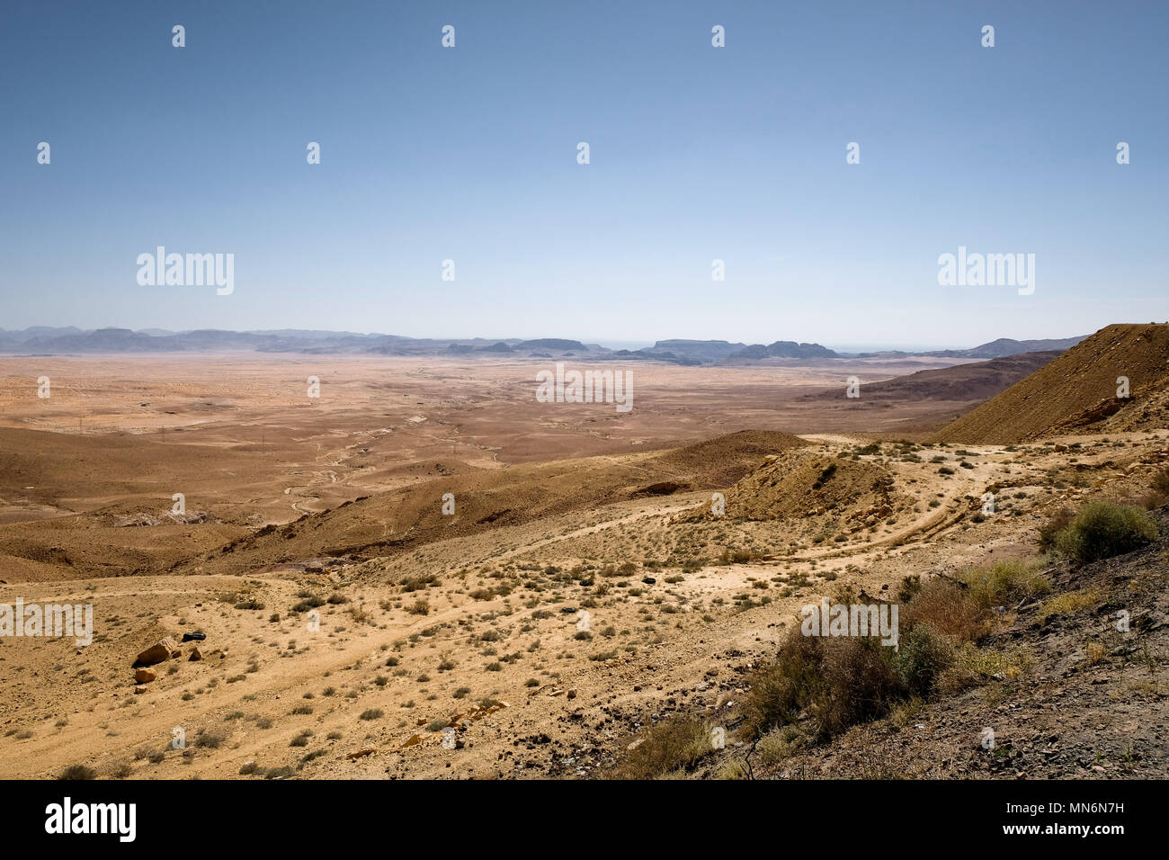 Arid climate landscape with sky on a sunny day next to King's road ...