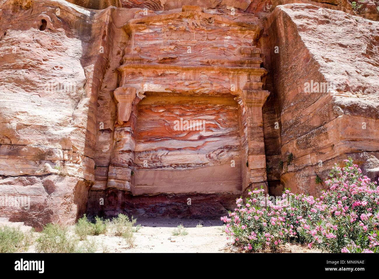 Wathered facade made by colorful sandstone wall eroded in a design in ...