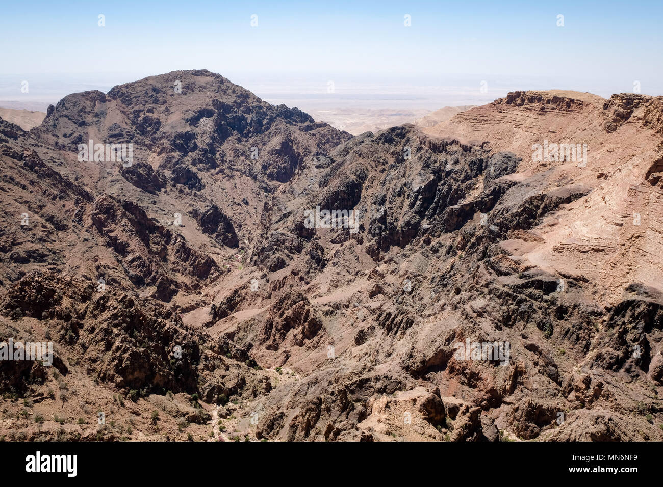 Arid climate landscape in the surroundings of the ancient Nabatean city ...
