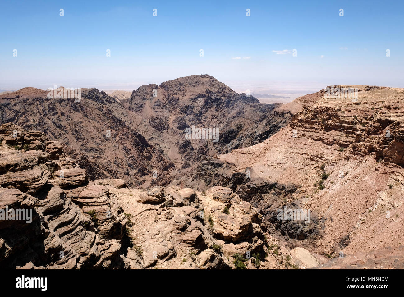 Arid climate landscape in the surroundings of the ancient Nabatean city ...