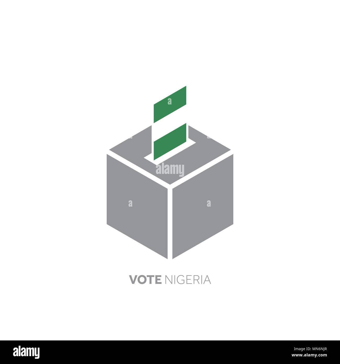 Nigeria voting concept. National flag and ballot box Stock Vector Image ...