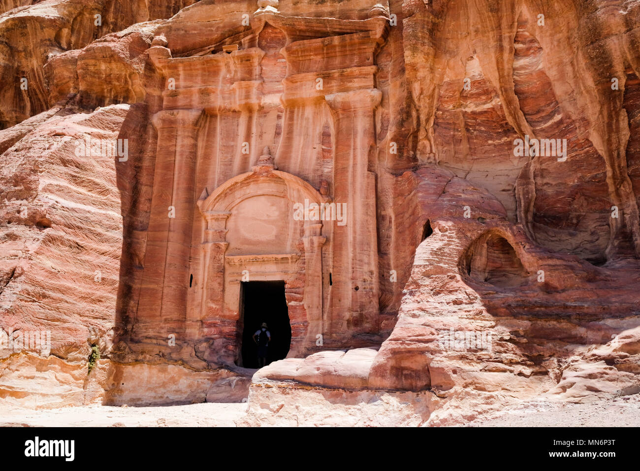The colorful and weathered Renaissance tomb in the ancient Nabatean ...