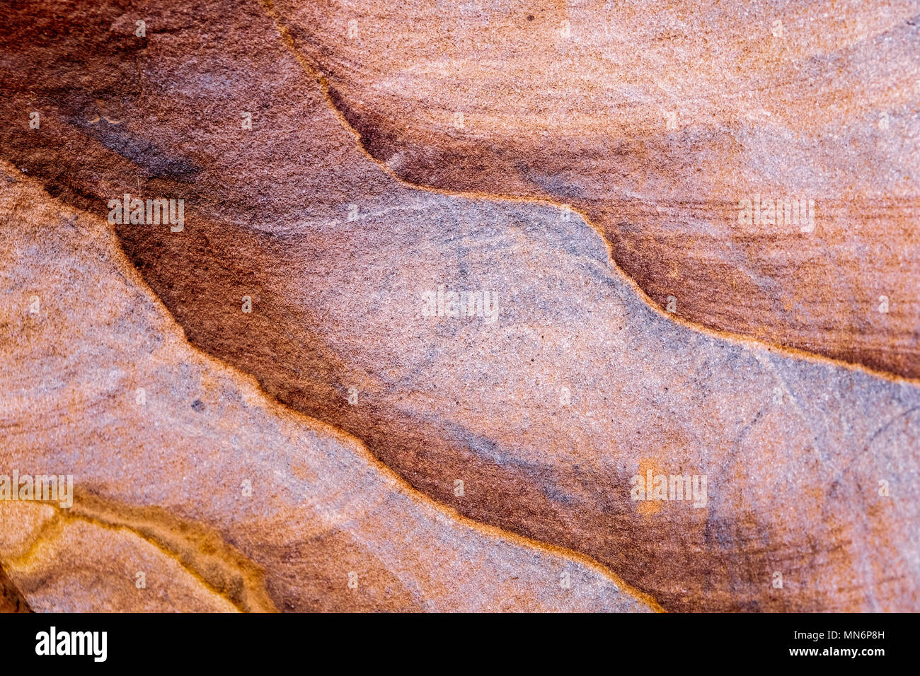 Colorful sandstone wall eroded in a design in Petra World Heritage site ...
